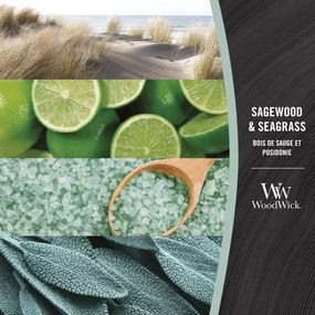 WoodWick – svíčka Sagewood & Sea Grass (Šalvějové dřevo a mořská tráva), 453 g