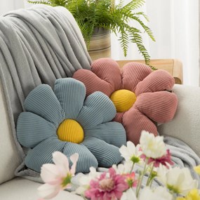 DĚTSKÝ DEKORAČNÍ POLŠTÁŘ FLOWER40 (FI) 37 CM MODRÁ