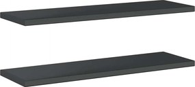 Nástěnné police 2 ks 100 x 30 cm stříbrné nerezová ocel 30288