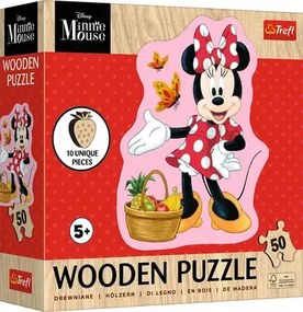 Trefl - Puzzle - Dřevěné obrysové puzzle Šťastná Minnie / 50 dílků / 2