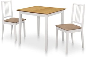 3dílný jídelní set MDF bílý 276408