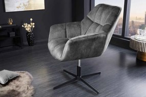 Designové otočné křeslo Vallerina šedý samet