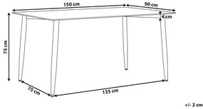 Skleněný jídelní stůl 150 x 90 cm černý TOTHAM Beliani