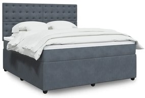 Box spring postel s matrací tmavě šedá 180x200 cm samet 3294719