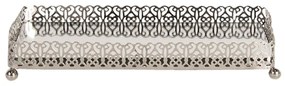 Stříbrný kovový obdélníkový tácek Silver – 20x10x3 cm