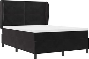 Postel s boxspringem s čelo Černý 190 x 140 cm samet 3340924