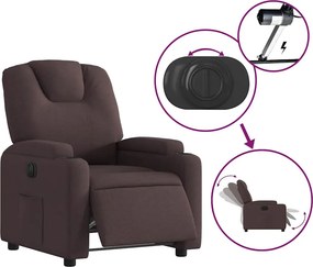 Elektrické polohovací křeslo tmavě hnědé textil 3204349