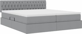 Postel s úložným prostorem Světle šedá 200 x 200 cm Umělá kůže 3370943