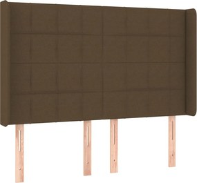 Box spring postel s matrací a LED tmavě hnědá 140x200 cm textil 3138320