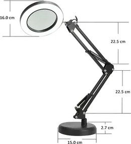 Platinet PDLD11 Magnify černá / LED lampička s lupou / 10 W / 500 lm /
