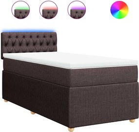 Box spring postel s matrací tmavě hnědá 90x200 cm textil 3289649