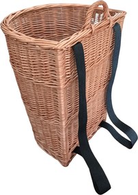 HRADIL H059 Nůše na dřevo světlá s popruhy 54 - 67 cm přírodní loupaná vrba Rozměry koše: Vrch 33 x 27 cm, celk. výška 54 cm