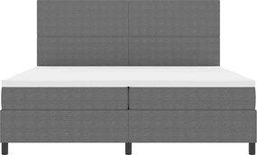 Postel s boxspringem s čelo Světle šedá a bílá 200 x 200 cm 3337571