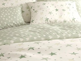 Povlečení z mikrovlákna STARS HEARTS zelené Rozměr povlečení: 70 x 90 cm | 140 x 200 cm