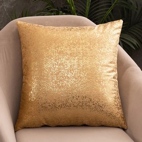 Luxusní povlak na polštář se zlatým potiskem (50x50 cm) Barva: béžově žlutá