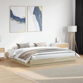 Rám postele s LED osvětlením dub sonoma 200 x 200 cm 3209767