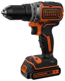 BLACK+DECKER Nářadí - 18V AKU vrtací šroubovák, 2x aku 1,5 Ah Li-Ion, nabíječka BL186KB-QW