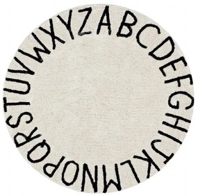 Lorena Canals koberce Přírodní koberec, ručně tkaný Round ABC Natural-Black Rozměry koberců: 150x150 (průměr) kruh