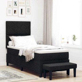 Postel s boxspringem s čelo Černá 80 x 200 cm textil 3344102