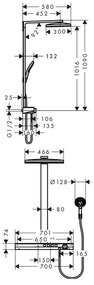 Hansgrohe Rainmaker Select, Showerpipe 460, 3jet s termostatem, bílá/chromová, HAN-27106400