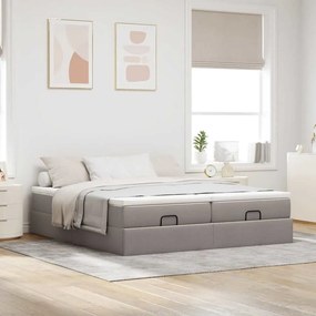 Osmanský rám postele s matrací taupe 160x200cm textil 3311238