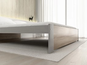 Postel IKAROS 140 x 200 cm, dub sonoma/šedá Rošt: S laťkovým roštem, Matrace: Matrace Somnia 18 cm