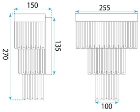 Toolight Designové osvětlení Crystal APP1536-1W Chrome