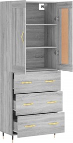 Skříň highboard šedá sonoma 69,5 x 34 x 180 cm kompozitní dřevo 3199735