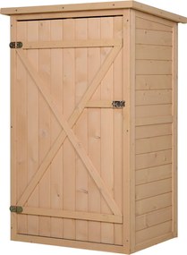 Outsunny zahradní kůlna na nářadí s policemi kůlna na nářadí zahradní kůlna z přírodního dřeva 75 x 56 x115 cm | Aosom