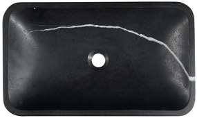 Sapho, BLOK kamenné umyvadlo 60x11x35 cm, černý Marquin, matný, 2401-39