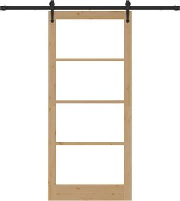 Posuvné dveře 93 x 211 cm Masivní borové dřevo a sklo 3332401