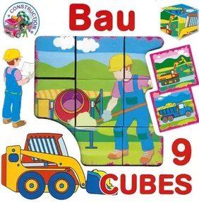 DOHÁNY Obrázkové kostky Stavba / 9 kostek / od 3 let