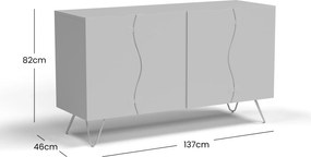 Komoda Avola 137 cm z masivu černá/ořech