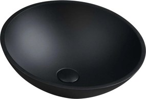 Sapho Beauty - Umyvadlo na desku, průměr 42 cm, bez přepadu, sklo/matná černá TY181B