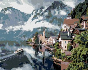 zuty malování podle čísel - hallstatt, 100x80 cm, vypnuté plátno na rám