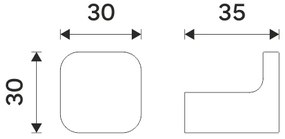 Háček minimalistický čtvercový 3x3 cm chromový NIMCO MAYA MA 29054-26