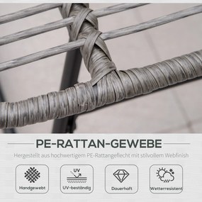Outsunny ratanové relaxační křeslo s podnožkou zahradní křeslo venkovní ratanové křeslo s polštářem, ocel a polyester, šedé 69x76x70 cm pro zahradu a…