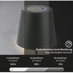 Briloner 7507015 - LED RGBW Stm. nabíjecí stolní lampa LED/2,5W/5V IP44 antracit