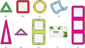 MAGFORMERS Geometrie 1: Obrázky a stavby - box 45 dílků