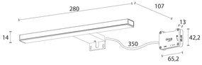 Sapho, ESTHER 2 LED svítilna, 6W, 280x14x107mm, černá, E27679CI