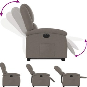 Elektrické zvedací polohovací křeslo taupe textil 3204196