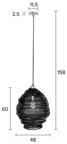 Černé závěsné svítidlo White Label Lena, ø 48 cm