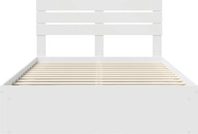 Rám postele s čelo Bílá 160 x 200 cm Masivní borové dřevo 3411391