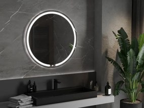Mexen Rose kulaté osvětlené koupelnové zrcadlo, 90 cm, LED 6000K, proti mlze - 9810-090-090-611-00