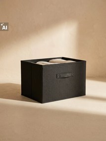 Sinsay - Skládací textilní úložný koš s úchytem - černá