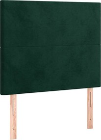 Čelo postele s LED tmavě zelená 100x5x118/128 cm samet 3122189