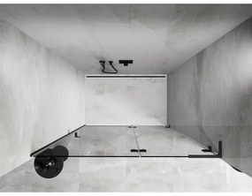 Mexen, Mexen Lunar L Otočné pravé sprchové dveře 130 cm, transparentní, pistolový kov - 834L-130-000-95-00-P