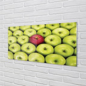 akrylový obraz Zelená a červená jablka 100x50 cm