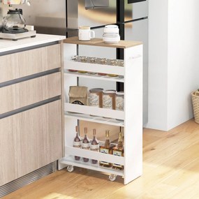 Costway Vozík do niky 20cm široký 4patrový kuchyňský vozík úzká nika
