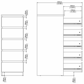 Komoda Simplicity 40 x 50 x 111,5 cm, hikora jackson